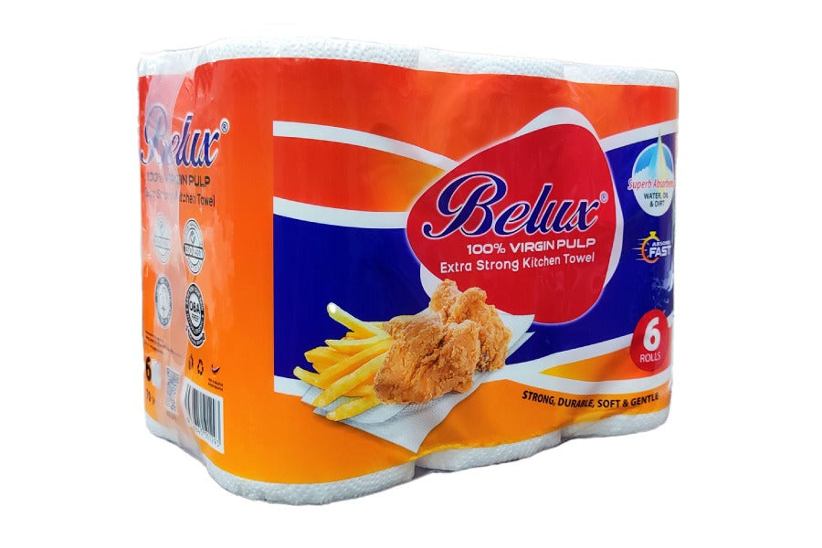 Belux Extra Strong Kitchen Towel – 6 Rolls – Purely Essentials